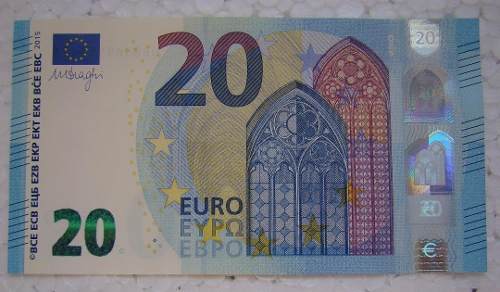 Europa 1 Uma Cédula Nova Original Circulável 20 Vinte Euros - Lupa Coleções