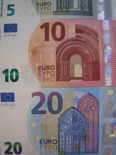 Europa 3 Cédulas Originais Euro De 20, 10 E 5 Euros Nova - Lupa Coleções