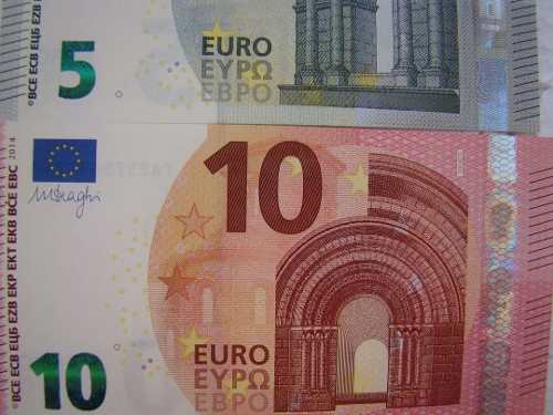 Europa 2 Cédulas Originais Euro Uma 5 Euros + 10 Euros Nova - Lupa Coleções